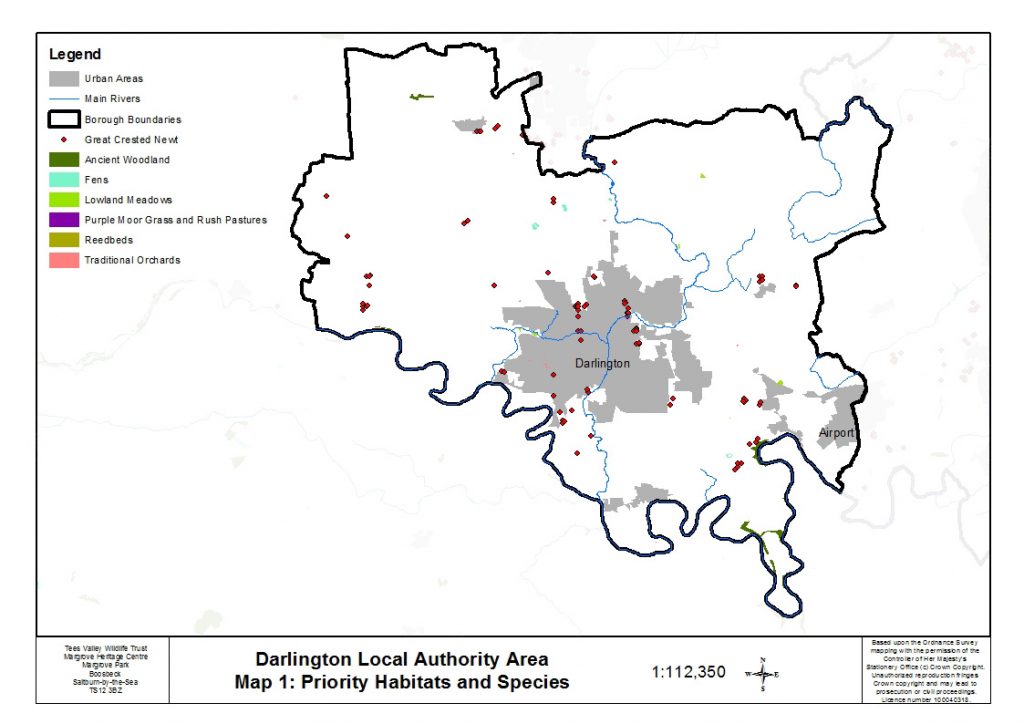 Darlington-Map-1-Habitats-and-Species | Tees Valley Nature Partnership